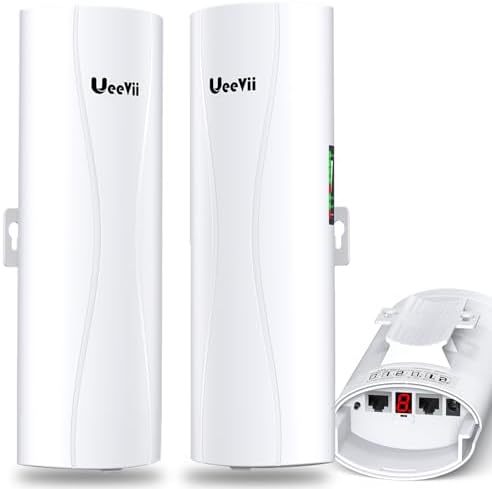 UeeVii 2 * 1000Mbps Port Wireless Bridge, 5.8GHz 5KM Gigabit Long Range Ethernet Bridge|14dBi ...