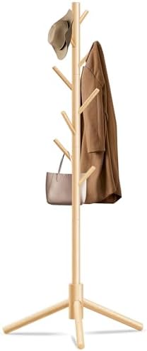 Amazon.com: Unisakey Durable Wooden Coat Rack, Freestanding Coat Rack ...