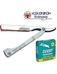 Amazon.com: DOVO Shavette Steel Handle Straight Razor with Red Holder ...
