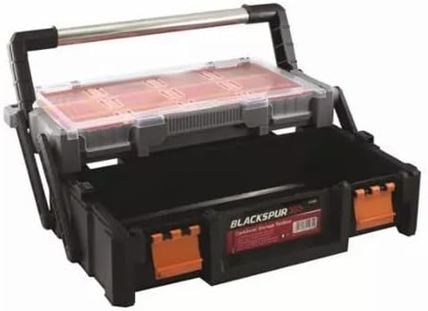 2 Tier 18'' Cantilever Tool Storage Box Organiser Carry Case Trays ...