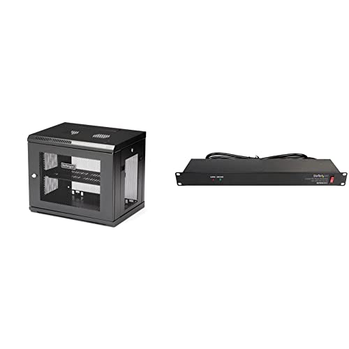 StarTech.com 2 Post 9U 19" Wall Mount Network Cabinet & 8 Outlet ...
