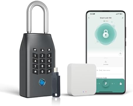 Amazon.com: KENRONE Smart Outdoor Key Lock Box, Fingerprint/Tuya APP ...