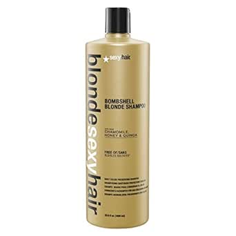 Amazon.com: SexyHair Blonde Bombshell Shampoo, 33.8 Oz : Beauty ...