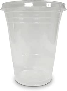 Vaso Frappe 16 Oz (473 ml) Marca Reyma Clear Con Tapa (50 Juegos) (Tapa plana con ranura para ...