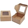 BELLE VOUS Mini Cake Gift Boxes (50 Pack) - Brown Kraft Small Cake ...