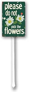 Amazon.com: Uptell Sign Please Do Not Pick The Flower Yard Signs with ...