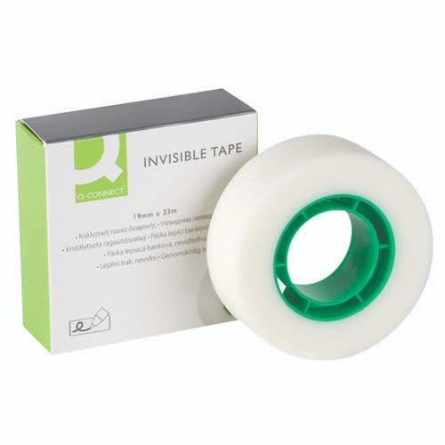 8 X Rolls Invisible, Transparent Tape 19mm X 33m Q~Connect KF02164 ...