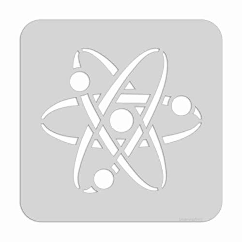 Amazon.com: Stencil- Atom, 4x3.6 Inch Image on 5x5 Border, Size 2 ...