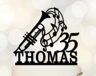 Amazon.com: Trumpet cake topper,Trumpet Birthday Cake topper ...