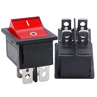 [Pack of - 2 Pieces] KCD4-201 Rocker Switch ON-OFF 2 Position 4 Pins ...