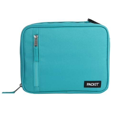 PackIt Freezable Classic Lunch Box, Teal, Built with ECOFREEZE ...