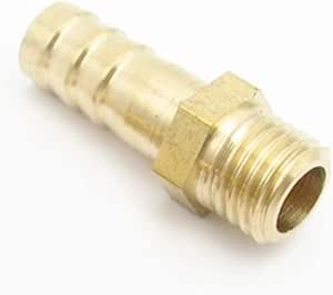 Amazon.com: Hose Barb Metric Male Thread Brass Pipe Fitting Connector ...