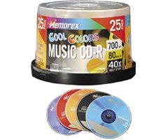 Memorex 40x CD-R Media - 700MB - 120mm Standard - 25 Pack Spindle ...