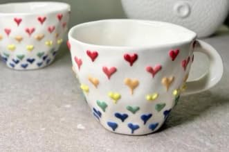 Buy Handcrafted Chequered Mug for Coffee, Chai, Tea Cups (250 ml ...