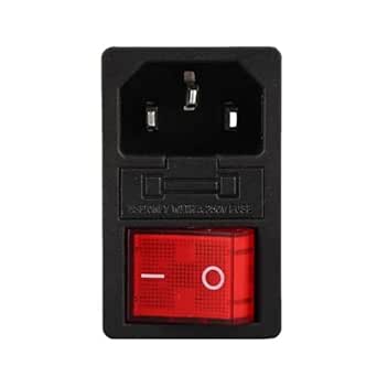 Red Light Rocker Switch AC-01-2 Power Lnlet Socket LEC 320 C14 3Pin ...