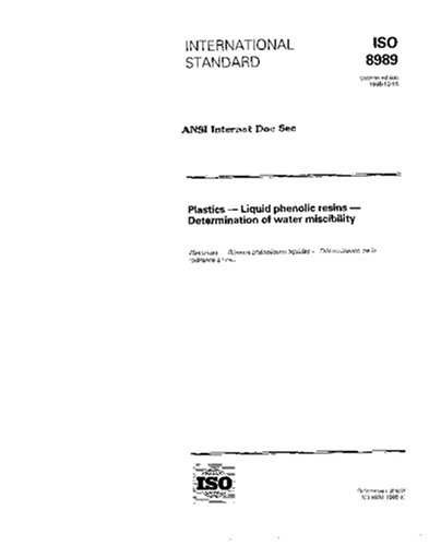 ISO 8989:1995, Plastics - Liquid phenolic resins - Determination of ...