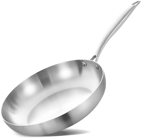 Amazon.com: SLOTTET Frying Pan Set(8+10+11.5inch) Tri-Ply Stainless ...