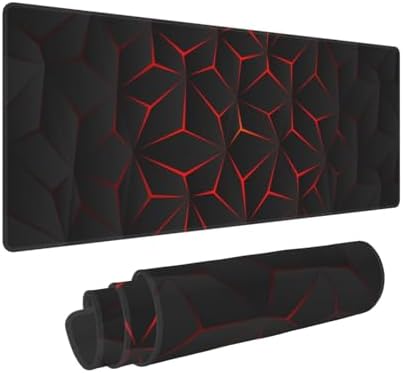Amazon.com: Black and Red Gaming Mouse Pad XL Large Desk Mat Non Slip ...