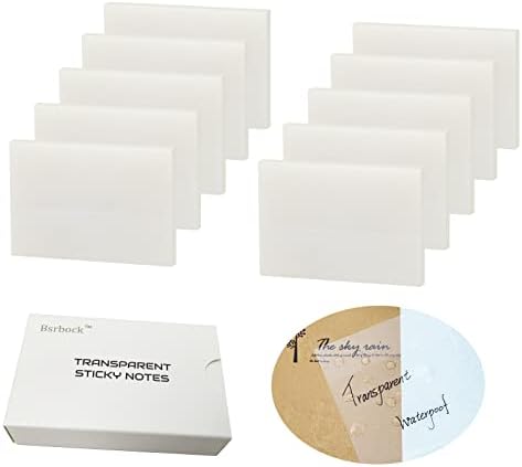 Bsrbock Transparent Sticky Notes 500 Sheets, 1.5 x 2 in Clear, See ...