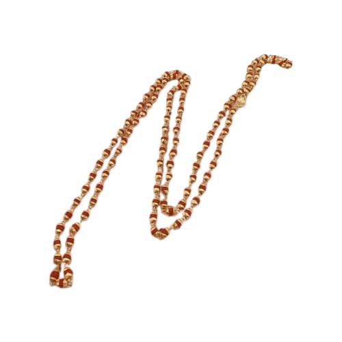 Dharmsaar Thin Rudraksha Mala For Women,Gold Plated Rudraksha Mala For ...