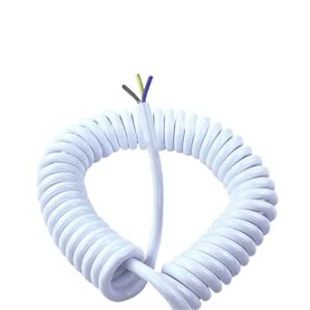 3 Core White Spring Stretchable Wire Spiral Shrinkable Cable 24AWG ...