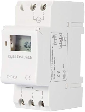 Walfront 30A 7 Day Programmable Digital Timer Switch 16 ON Off Settings Electronic Time Control ...