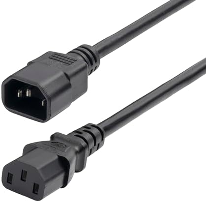 Amazon.com: StarTech.com 1ft (30cm) Power Extension Cord, IEC 60320 C14 ...