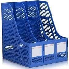JELLEX Multipurpose Plastic 3 Compartments File Rack Paper Holder ...