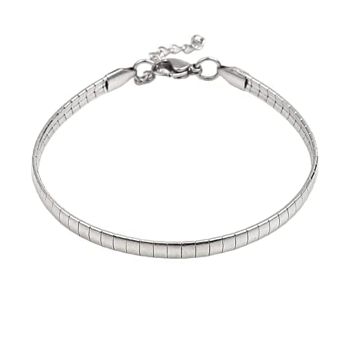 Amazon.com: Stainless Steel Snake stiff chain bracelet, hypoallergenic ...
