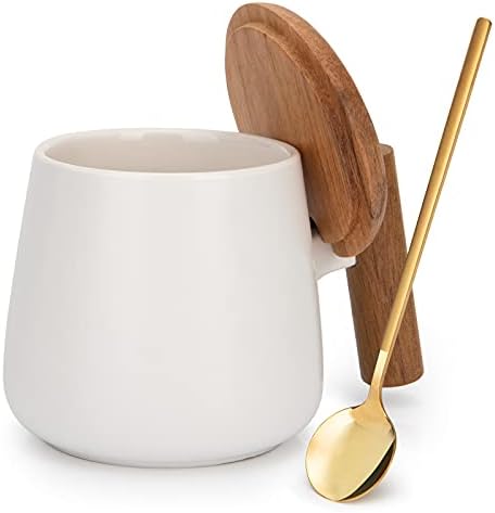 Amazon.com: COLLECTIVE HOME - Monogram Ceramic Mugs, 15 oz Golden ...