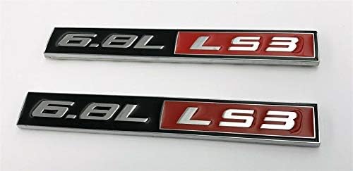 Amazon.com: Pair 6.8L LS3 Emblem 3D Badge Nameplate Sticker Replacement ...