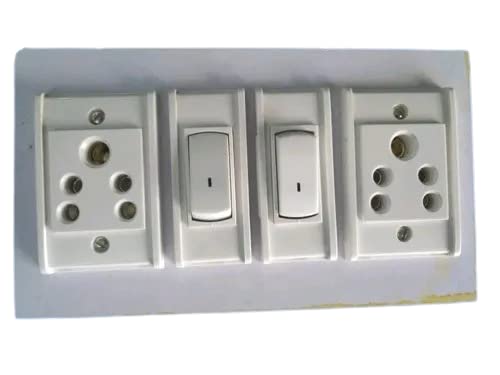 2 Switch 2 Pin Socket Electrical Switch Board (Set Of 3) : Amazon.in ...