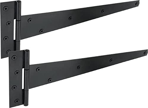 IRONTITE 1 Pair Black T Hinges 400mm (16), Gate Hinges for Wooden Gates ...