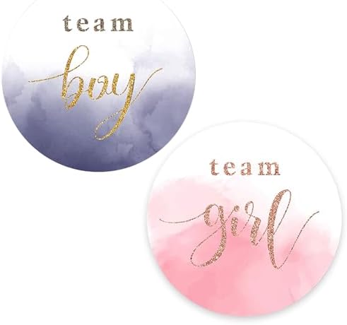 Amazon.com: Baby Gender Reveal Team Boy or Girl Stickers - Lashes or ...