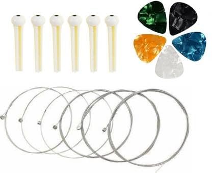 Boombox Acoustic Guitar String Set Of 6 with Guitar Bridge Pins& 5picks ...