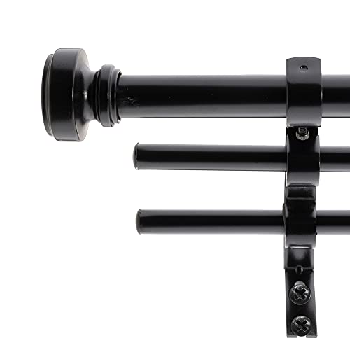 Decopolitan 3/4" Knob Cap Triple Curtain Rod Set, 42 to 120 Inches ...