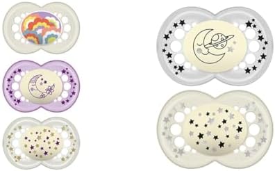 Amazon.com : MAM Original Day & Night Baby Pacifier, Nipple Shape Helps ...