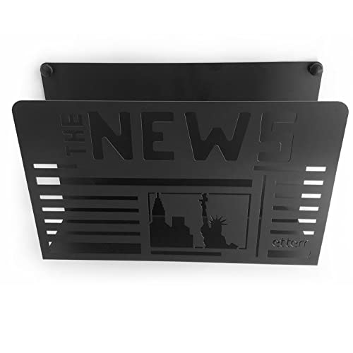 Design Metal Wall Magazine Rack Metal File Organizer (News, Black ...