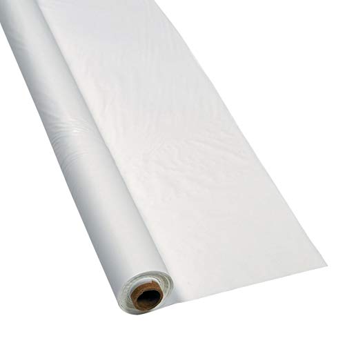 White Plastic Table Cover Roll - 40" x 100' Banquet Table Roll : Amazon ...
