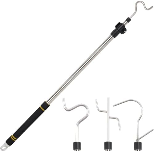 Amazon.com: Reach Pole with Hook, 64" Extended Steel Clothes Garmant ...