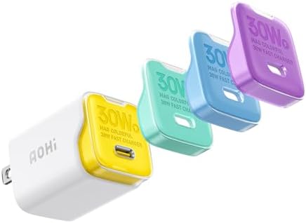 Amazon.com: AOHI Flat USB Wall Charger 65W GaN+ USB C Charger, The ...