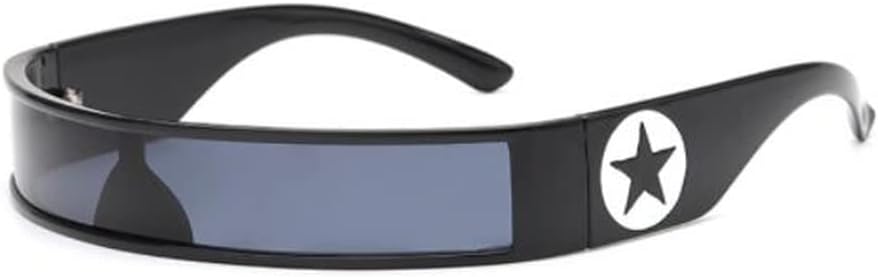 Amazon.com: Rimless Futuristic Wrap Around Sunglasses Rectangular Small ...