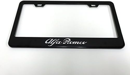 Amazon.com: Deepro 1 Alfa Romeo Black Powder Coated Metal License Plate ...