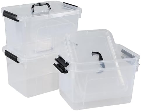 Kiddream 4-pack 10 Liter Storage Boxes, Clear Plastic Box Container ...