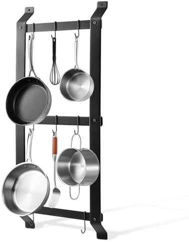 Amazon.com: MorningRo 37” Pot and Pan Hanging Rack Wall Mounted, 3 Tier ...
