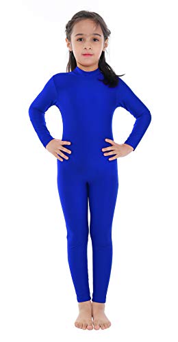 Kids Girls One Piece Spandex Unitards, Long Sleeve Turtleneck - Want It All