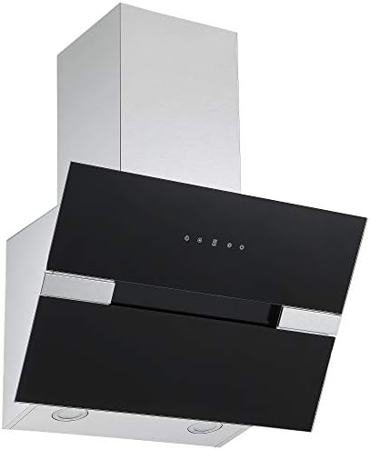 Cookology Elite Black Angled Glass Extractor Fan | Designer Chimney ...