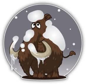 Amazon.com - Pack of 4 Stickers - Cartoon Mammoth Label Scrapbook ...