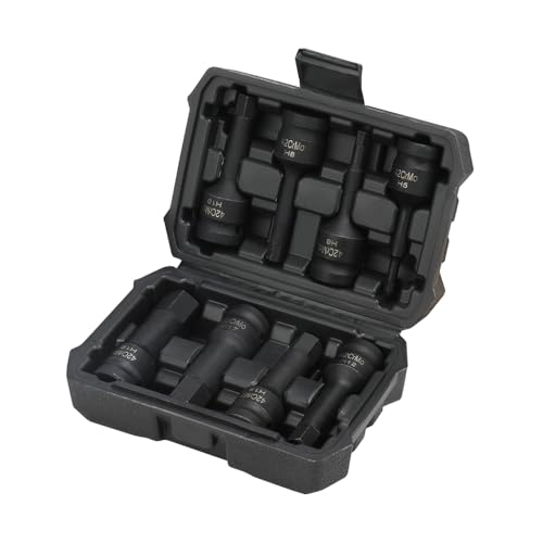 Hoteche 8PC 1/2-Inch DR Multi-Tooth Nut Set – CR-MO Material, M5-M18 ...