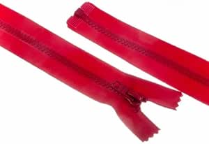 Amazon.com: 20"/ 51cm Plastic Chunky Open End Zips Red - per single zip